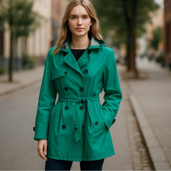 Weatherproof | Jackets & Coats | Nwt Weatherproof Jade Green Belted ...